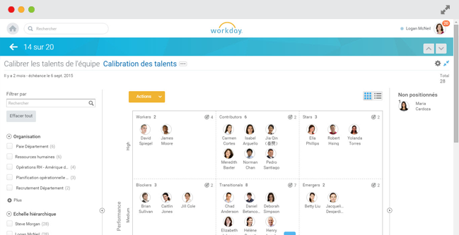 Gestion des Talents du onboarding au plan de succession - Workday